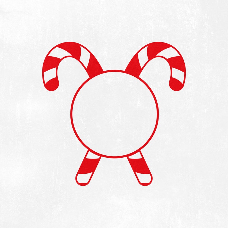 Candy Cane Monogram Frame SVG File for Cricut & Silhouette - Etsy