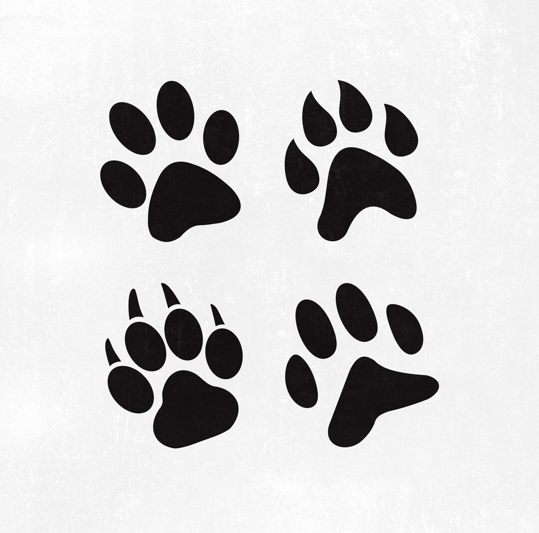 Paw Print SVG Cut Files, Svg File and PNG Image, Paw Prints, Dog Paw ...