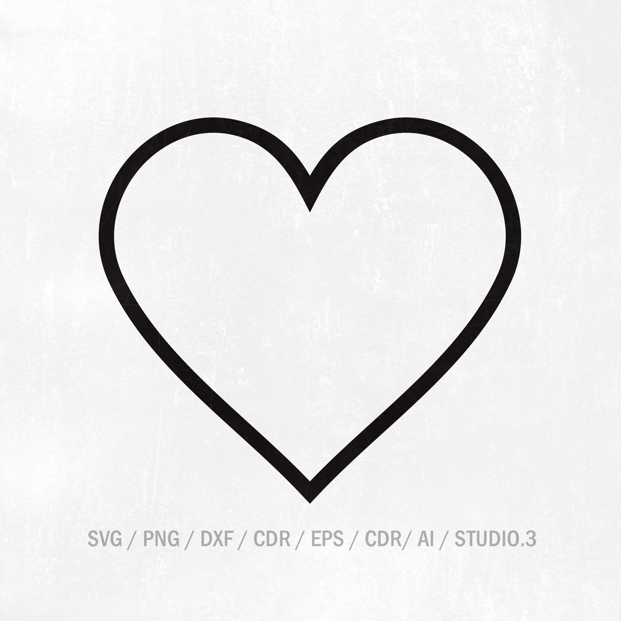 Heart Outline Svg, Heart Svg, Basic Heart Svg, Valentine's Day Heart ...