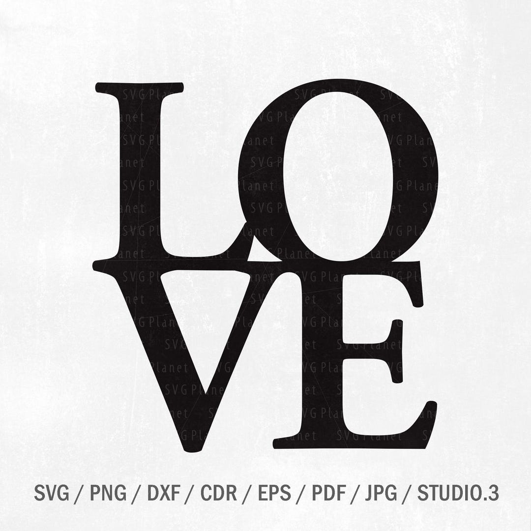 LOVE Svg Cut File, All Caps LOVE PNG for Valentine's Day, Digital ...