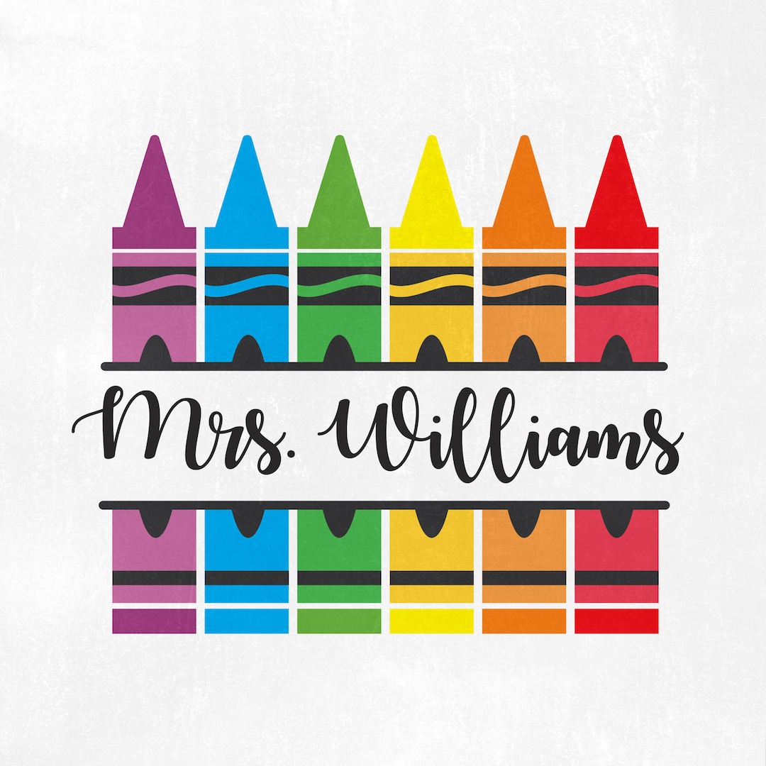 Crayon Split Monogram Svg, Teacher Crayon Svg, School Svg, Crayon Shirt ...