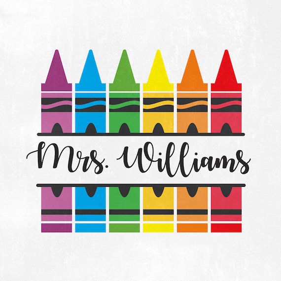 Crayon Split Monogram Svg Teacher Crayon Svg School Svg Etsy Singapore
