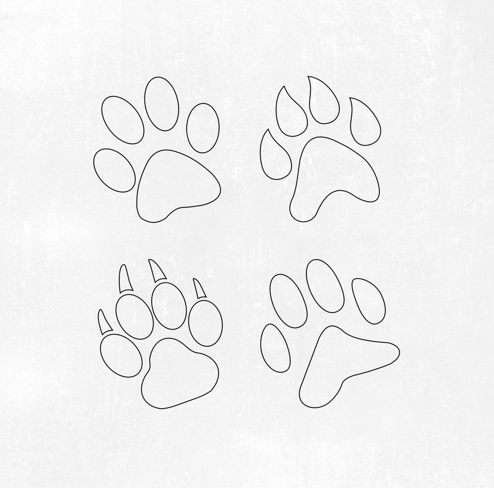 Paw Print SVG Cut Files Svg File and PNG Image Paw Prints | Etsy