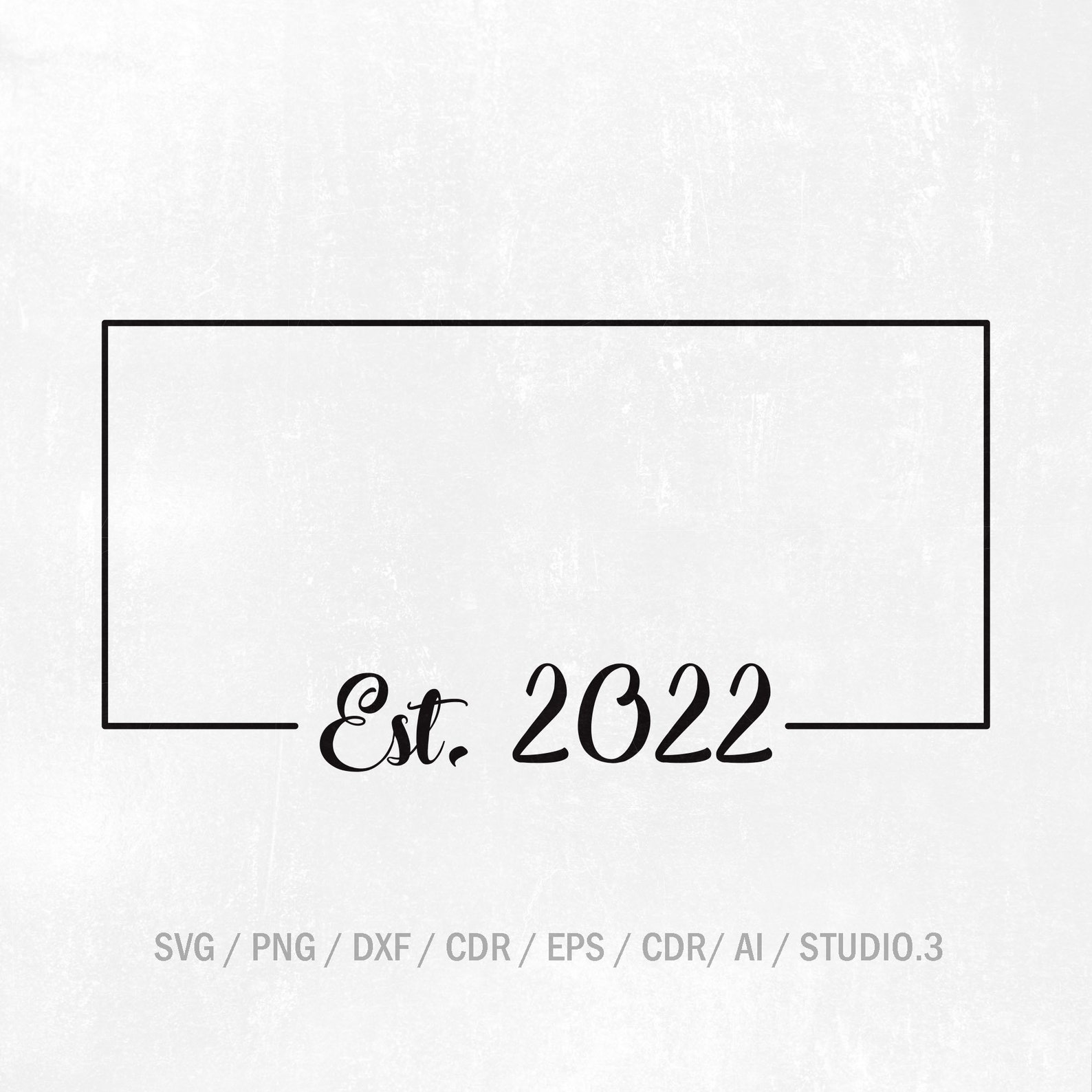 Blank Rectangle EST. 2022 SVG Wedding Mommy Daddy Just - Etsy