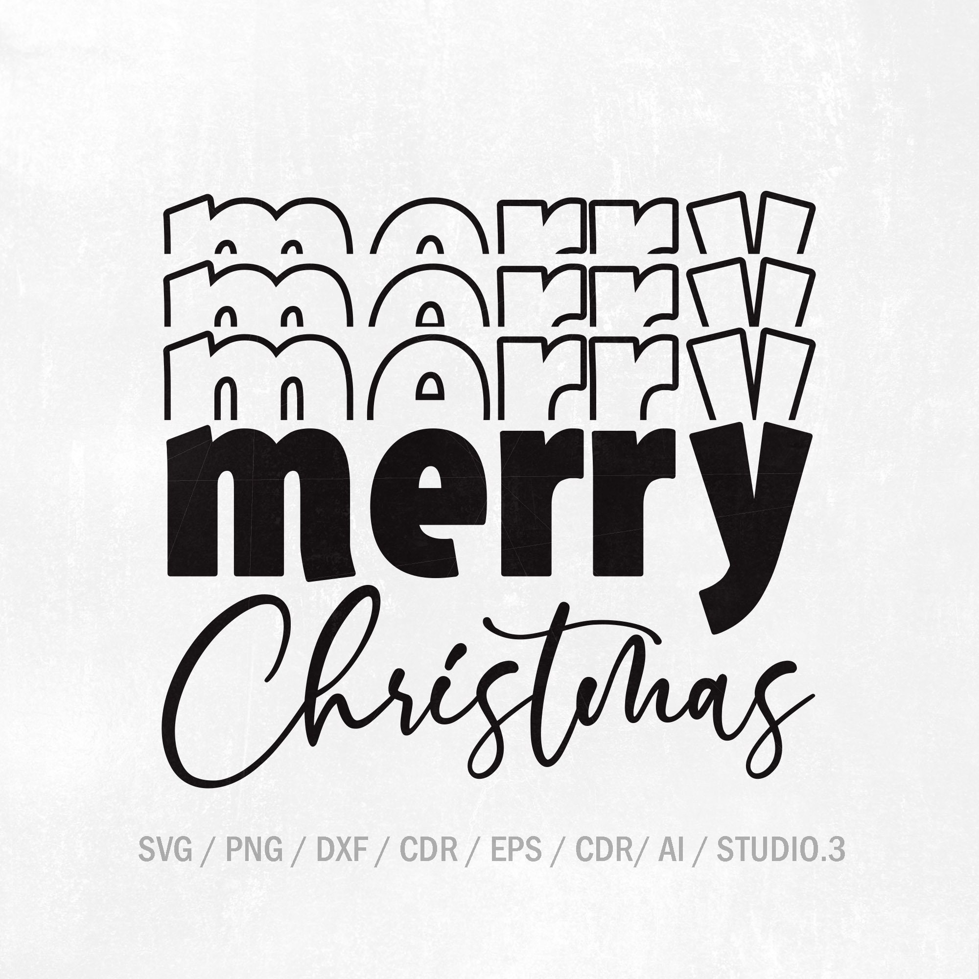 Merry Merry Merry Christmas SVG Christmas SVG Merry - Etsy