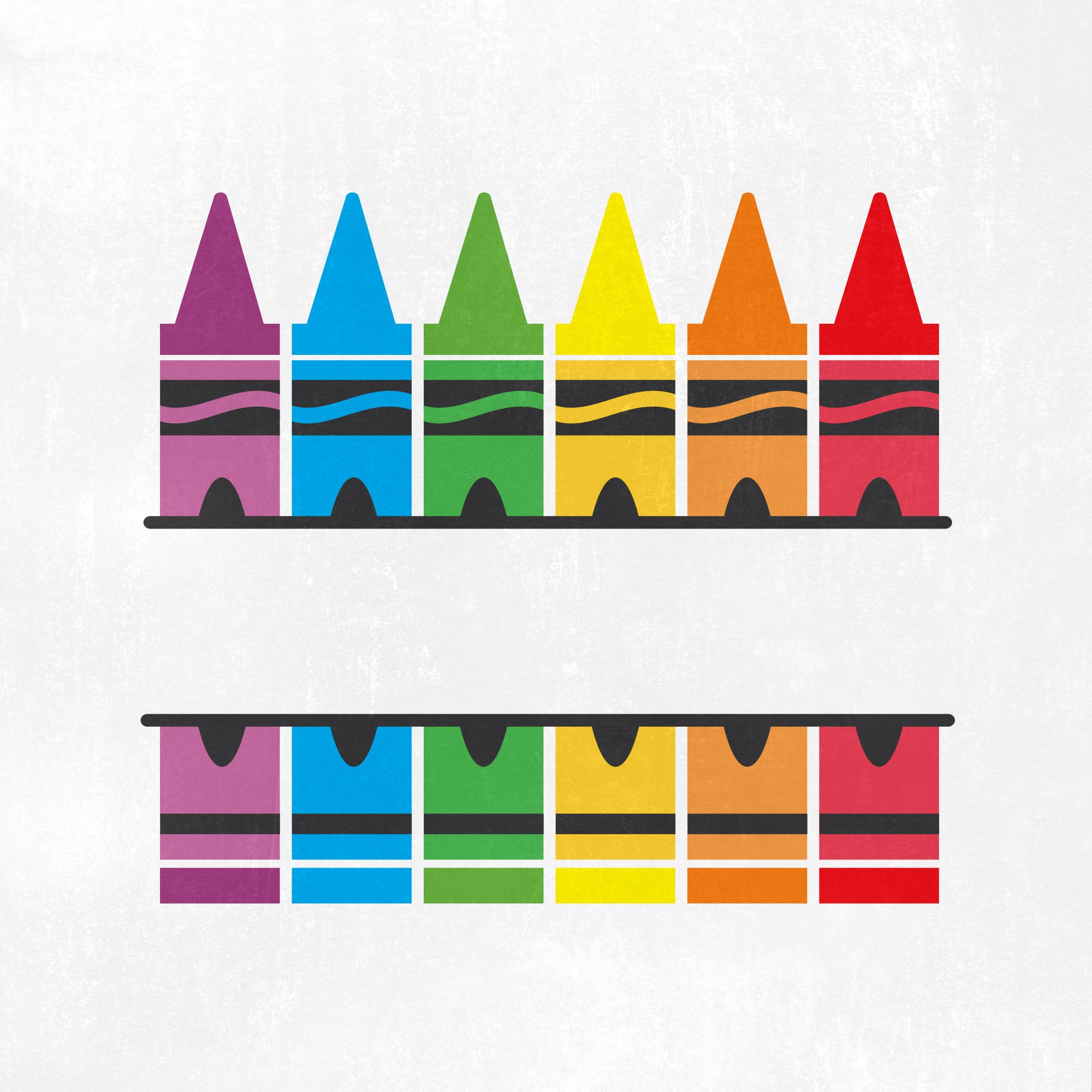 Crayon Split Monogram Svg Teacher Crayon Svg School Svg Etsy