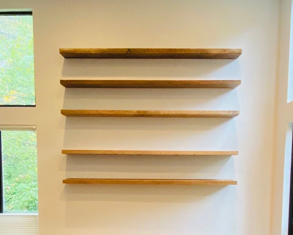 Natural Floating Shelves With Hidden Bracket Solid Pine Steel - Etsy