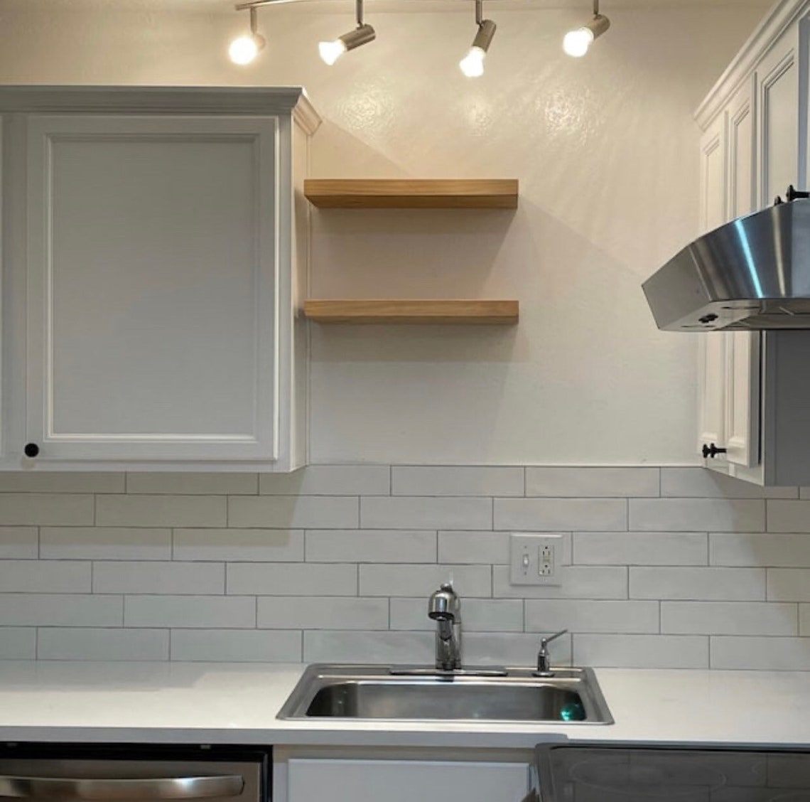 Kitchen Floating Shelves With Metal Bracket Heavy Duty - Etsy