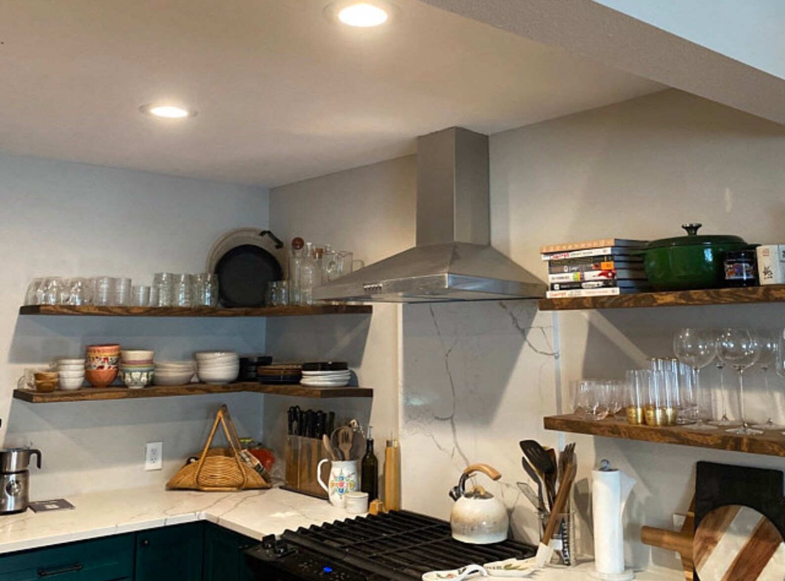 Corner L-shape Floating Shelves for Kitchen up to 11 Depth - Etsy
