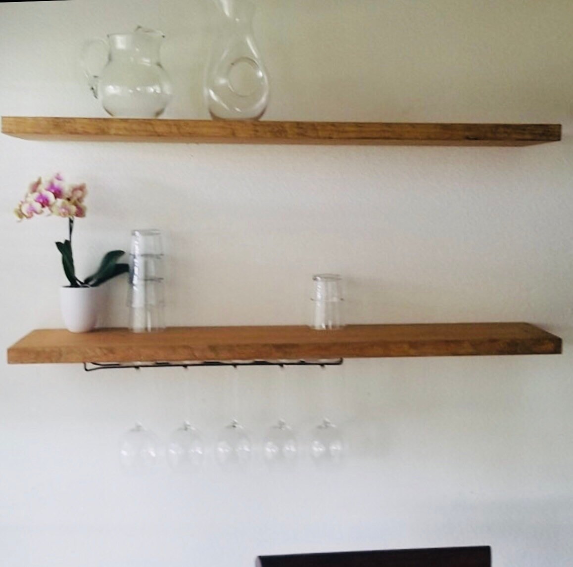 Walnut Wood Color Floating Shelf Rustic Reclaimed Barn Wood | Etsy