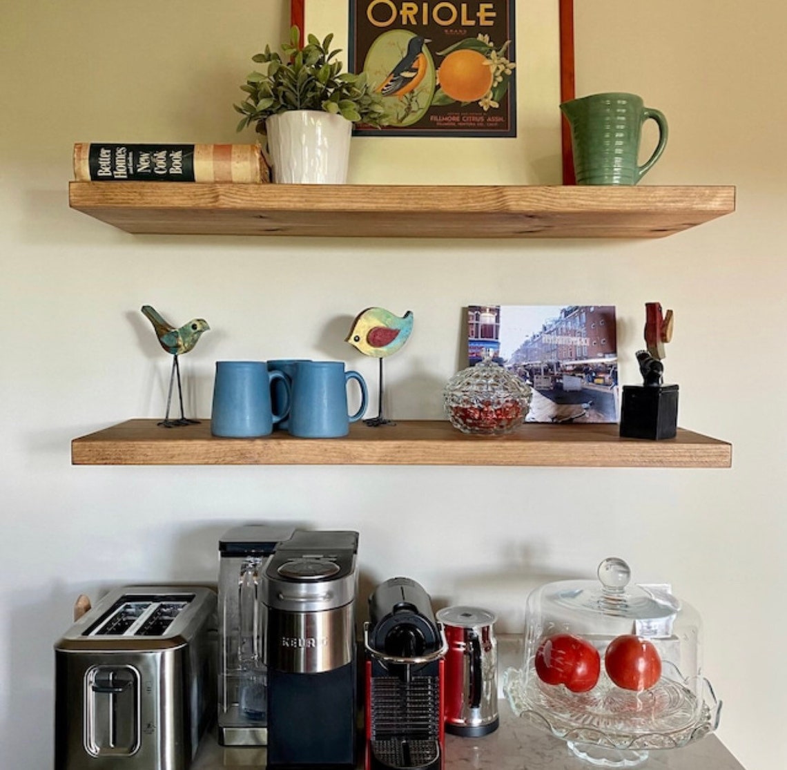 Kitchen Floating Shelves With Metal Bracket Heavy Duty - Etsy
