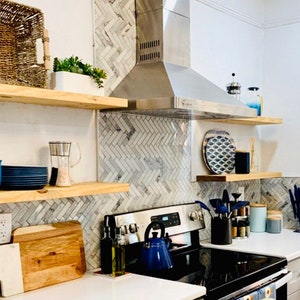 Kitchen Floating Shelf Heavy Duty Rustic Reclaimed Barn Wood Floating ...