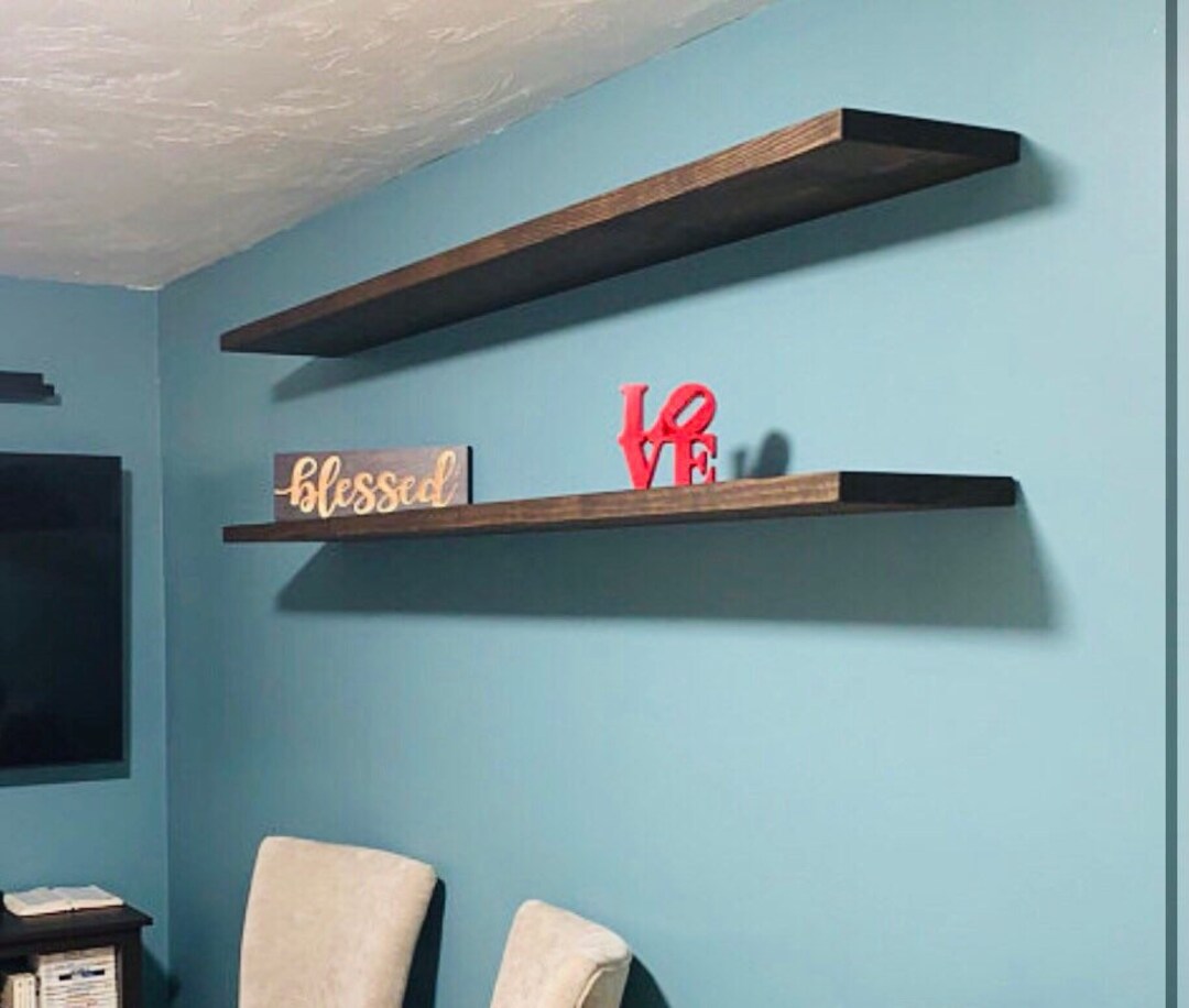 Espresso wood floating shelves store