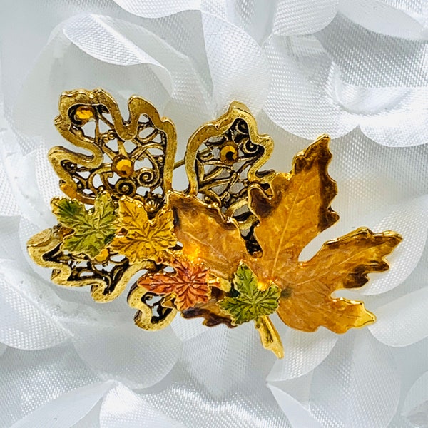 Autumn Leaf Brooch - Etsy