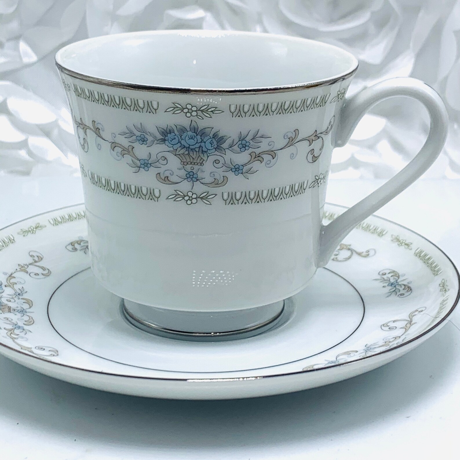 Tea Cups Wade Diane Porcelain China Tea Cups And Saucers Set | Etsy