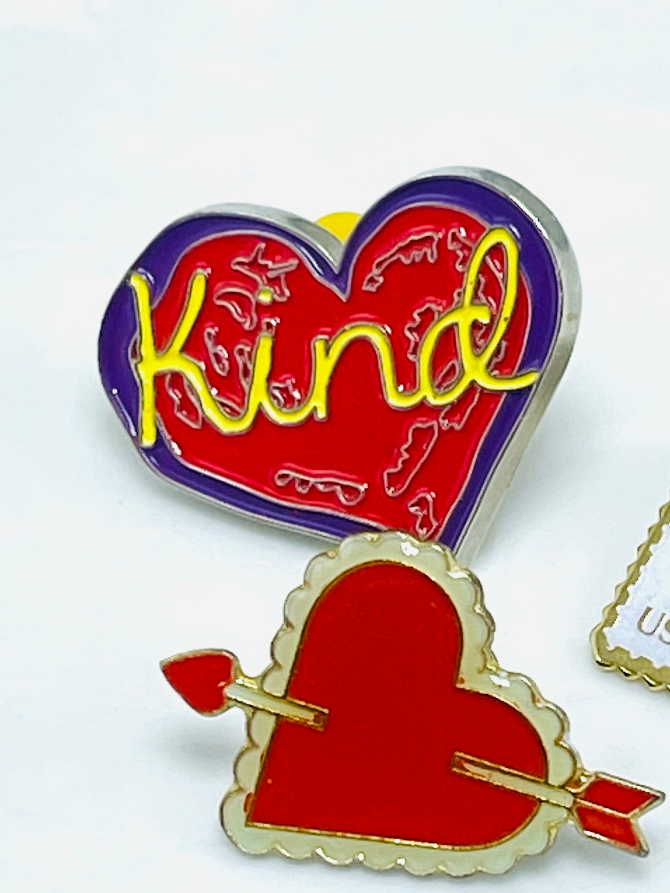 Valentines Heart Love Lapel Pins Set Of 3 Enamel Heart Shaped | Etsy