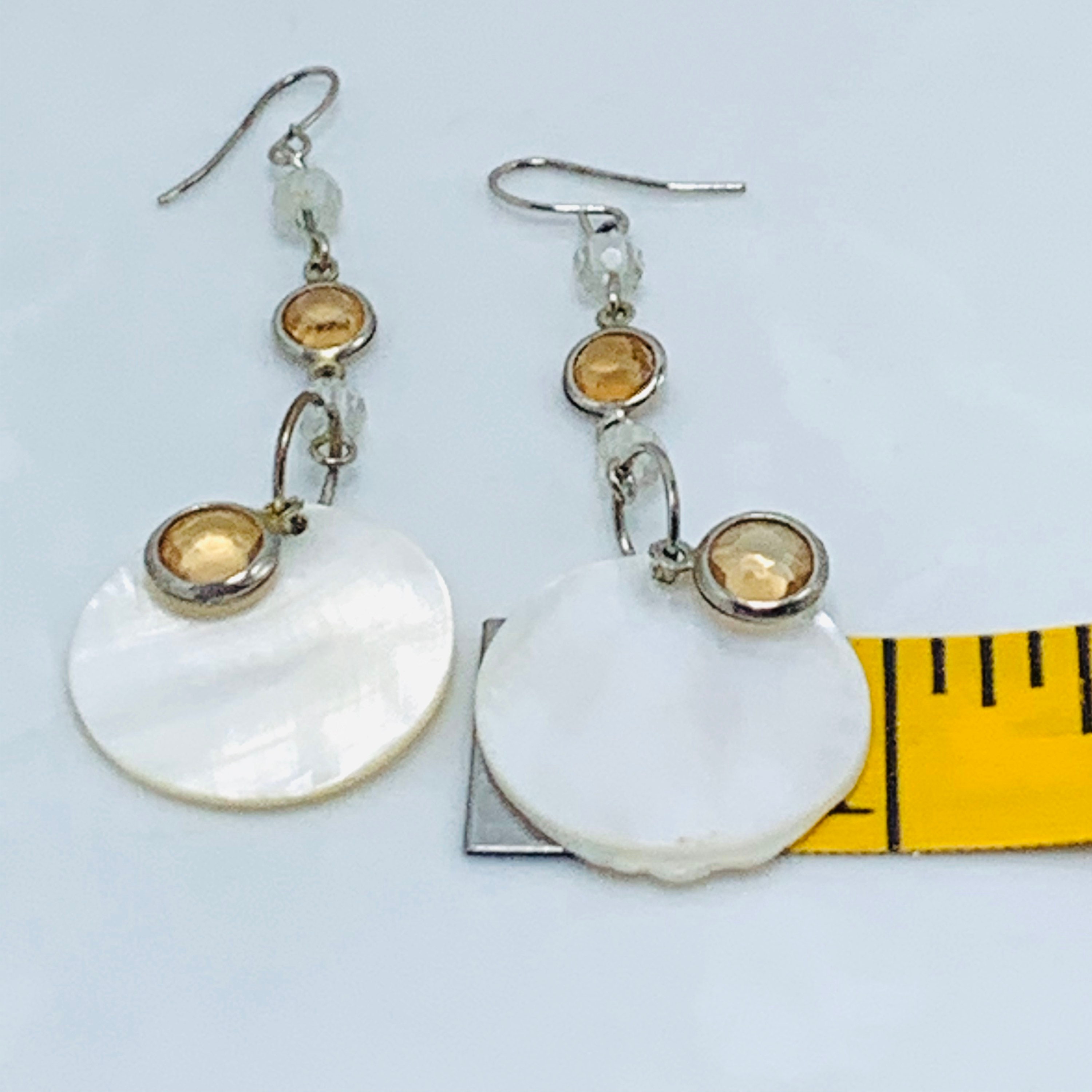 Mother Of Pearl Disc Earrings Handmade Shell Beach Coastal | Etsy