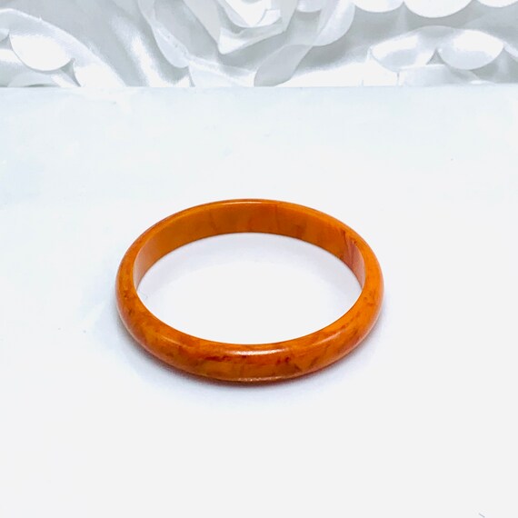 Bakelite Bracelet Burnt Orange Bangle & Rust Marbled … - Gem