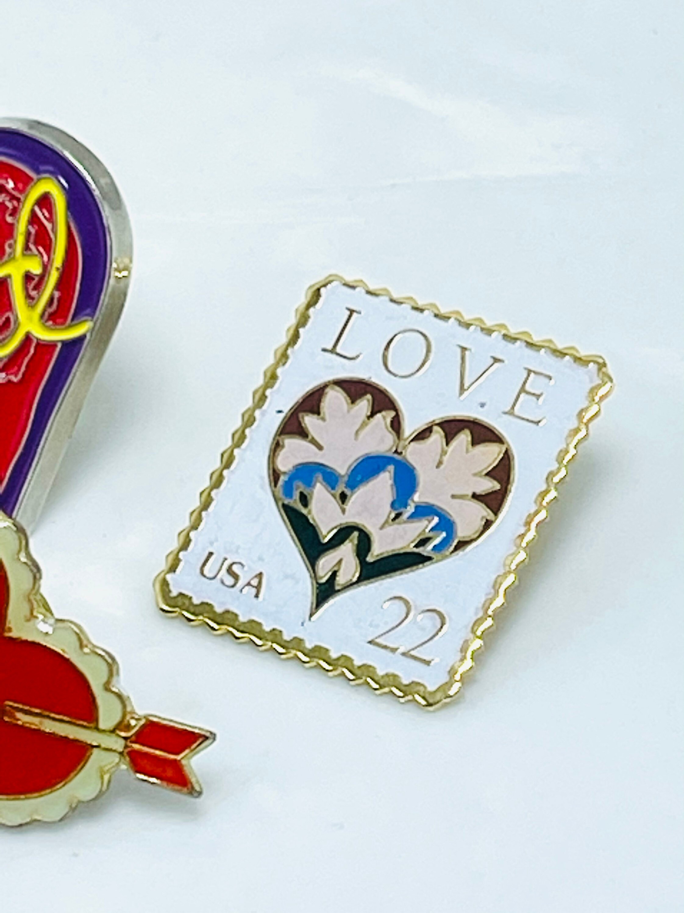 Valentines Heart Love Lapel Pins Set Of 3 Enamel Heart Shaped | Etsy