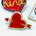 Valentines Heart Love Lapel Pins Set of 3 Enamel Heart Shaped and Stamp ...
