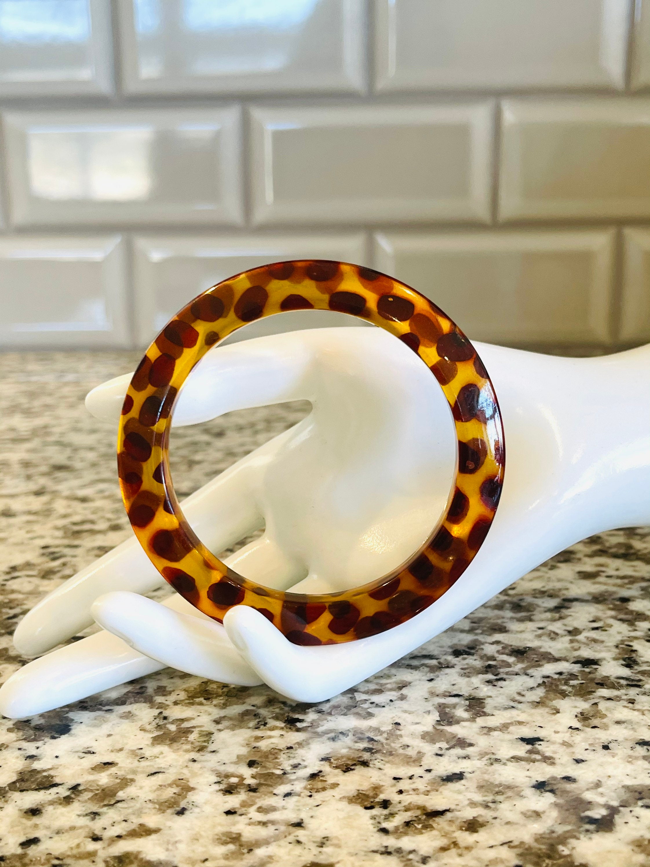 Tortoise Brown Plastic Bracelet Cellulose Acetate Bangle Thin - Etsy