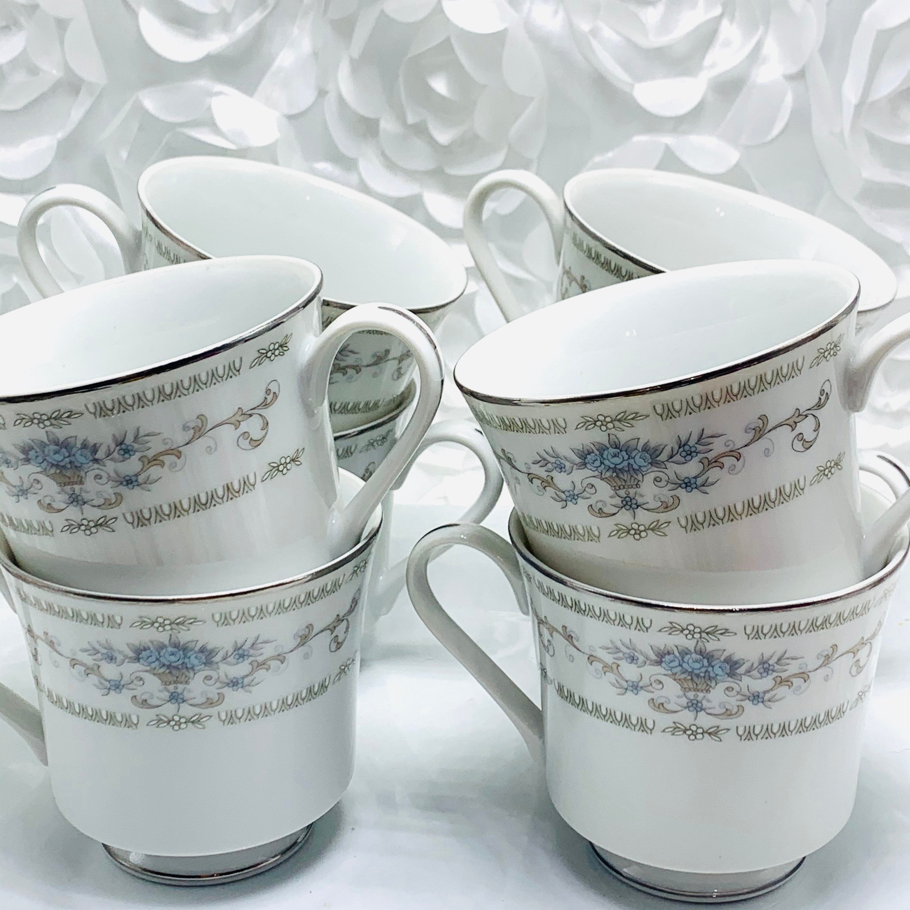 Tea Cups Wade Diane Porcelain China Tea Cups and Saucers Set - Etsy