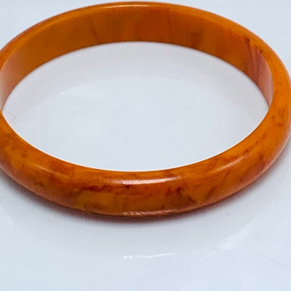 Bakelite Bracelet Burnt Orange Bangle & Rust Marbled … - Gem