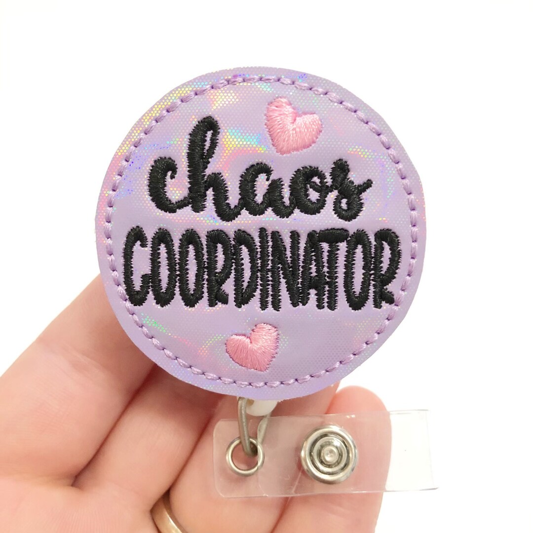 Chaos Coordinator Badge Reel, Funny Badge Reels, Retractable Badge, ID ...