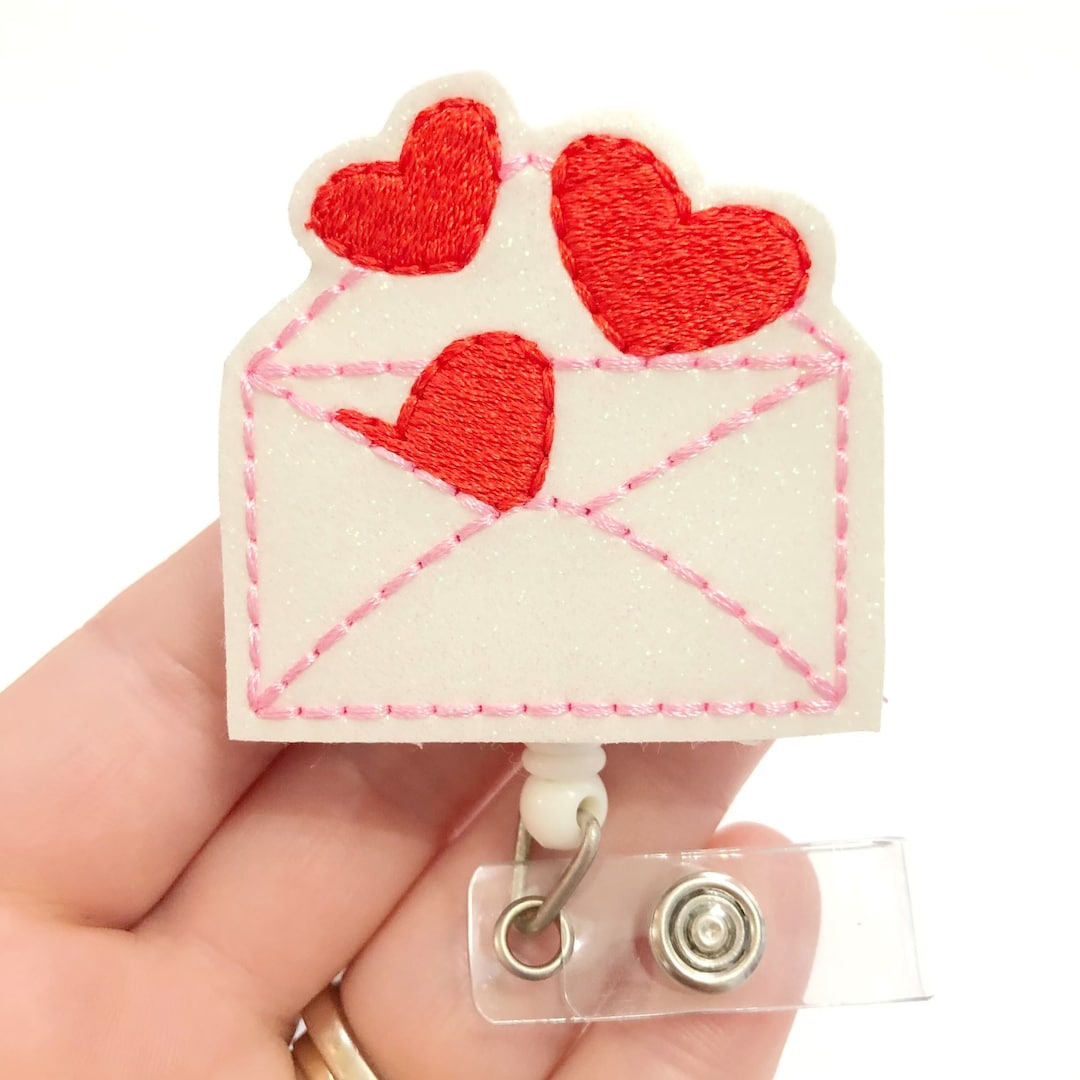 Love Letter Badge Reel, Valentines Badge Reel, Nurse Badge Reel, ID ...