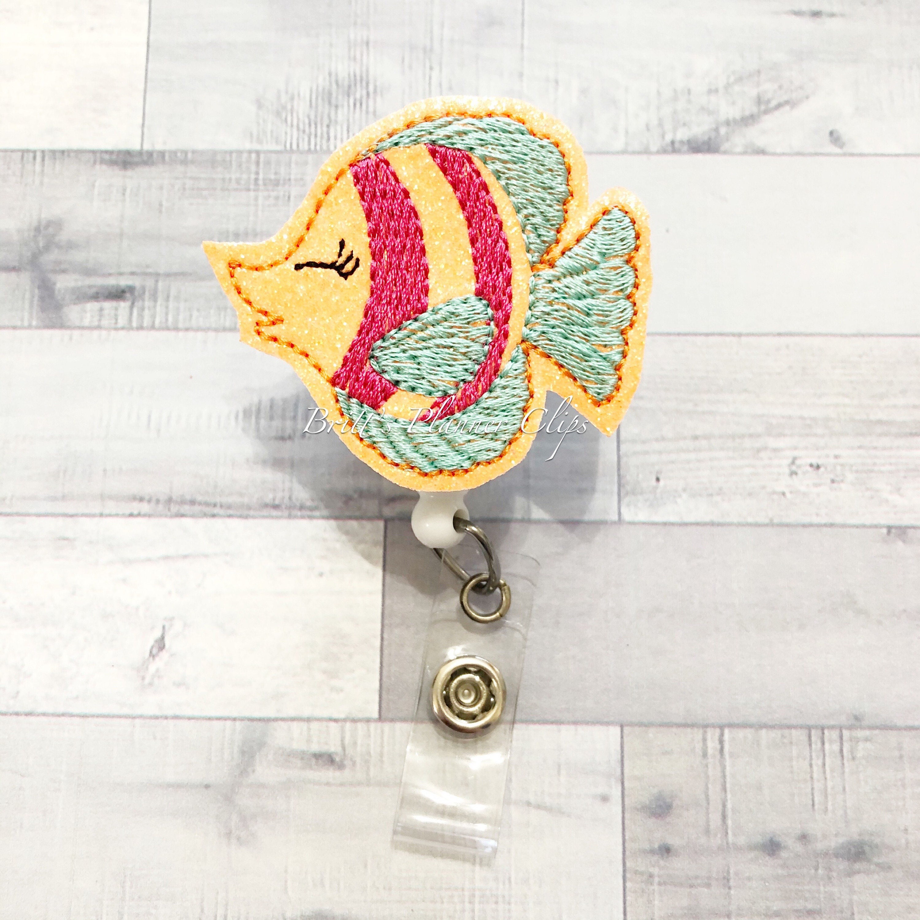 Fish badge reel tropical fish badge reel retractable badge | Etsy