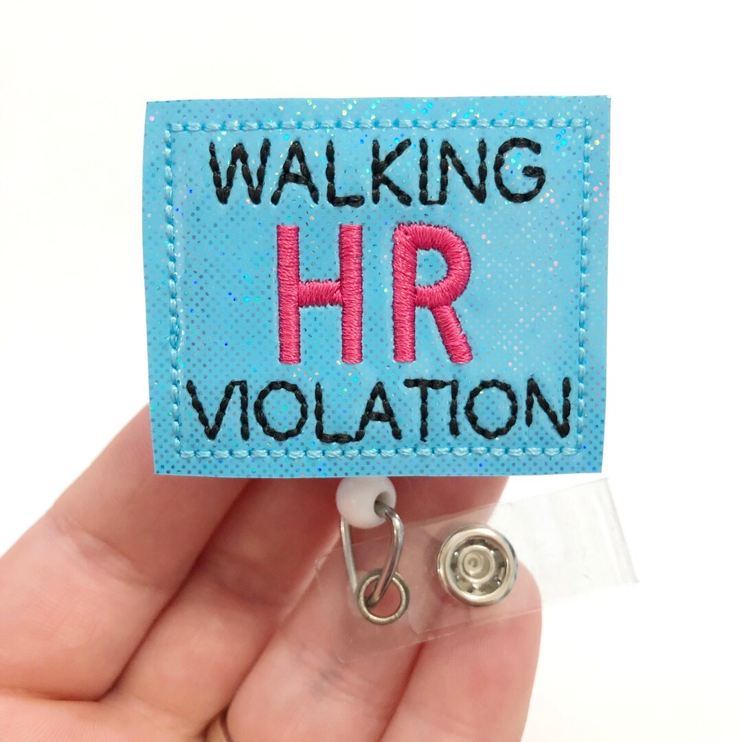 Walking HR Violation Badge Reel, Funny Badge Reels, Retractable Badge ...