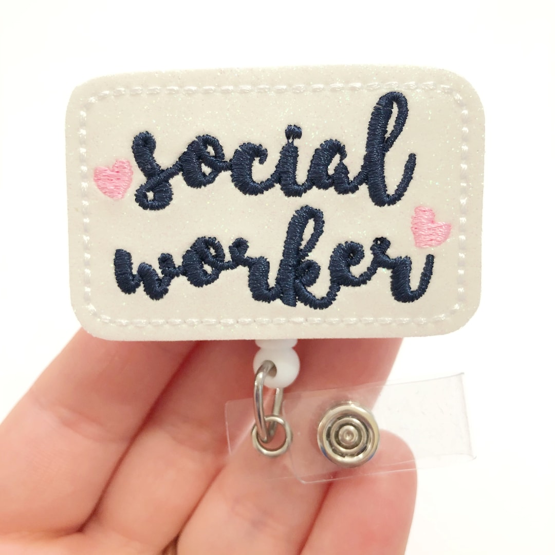 Social Worker Badge Reel, SW Badge Reels, Retractable Badge, ID Holder ...