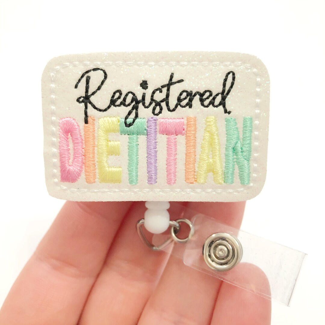 Registered Dietitian Badge Reel, RD Badge Reels, Nurse Retractable ...