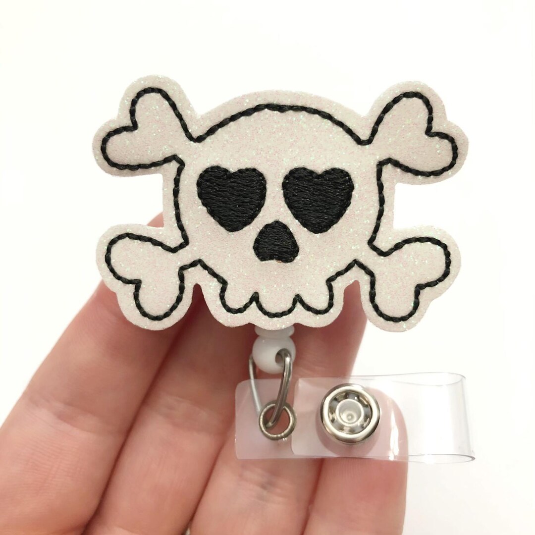 Skull Badge Reel, Happy Skull Badge Reels, Halloween Badge Reel ...