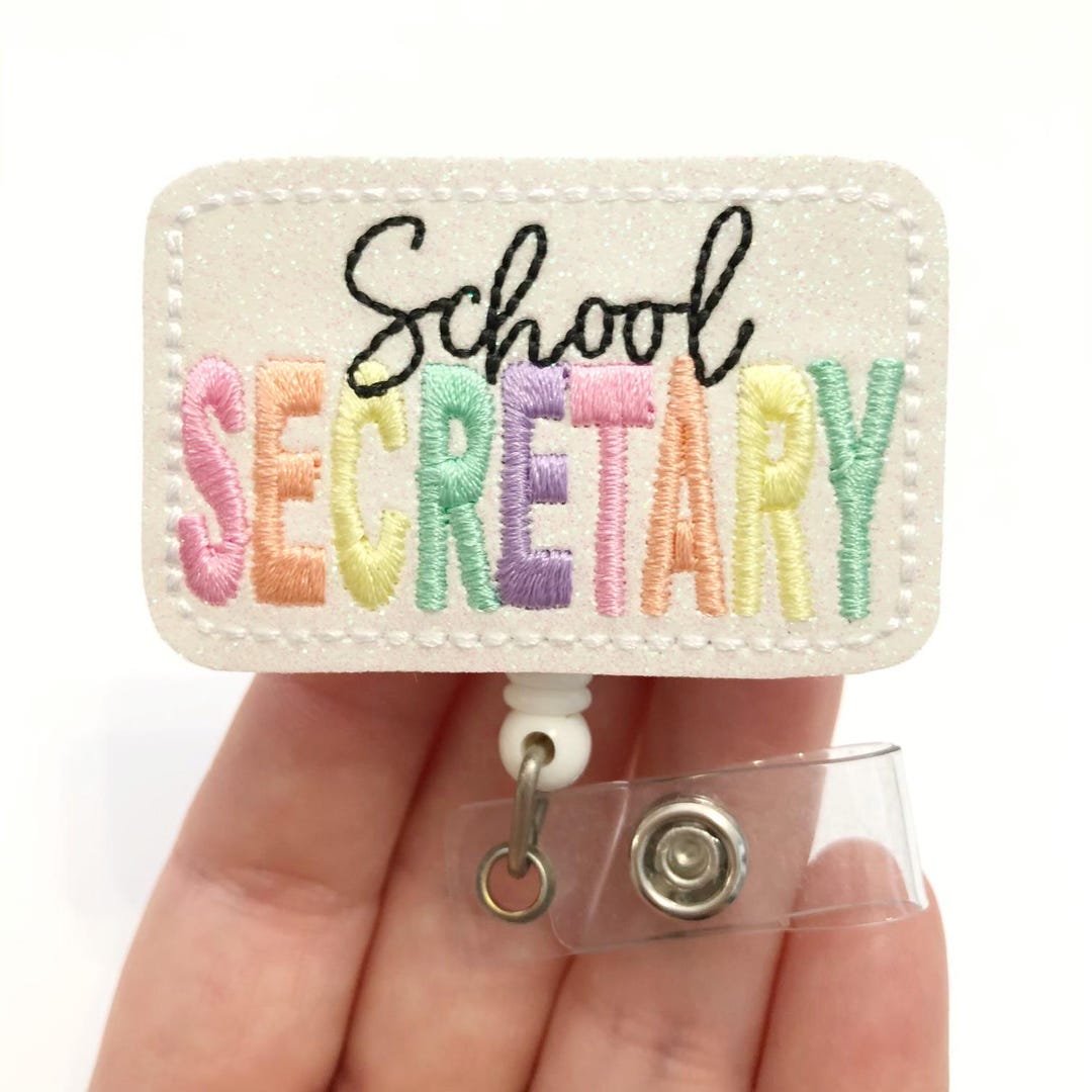 School Secretary Badge Reel, School Badge Reel, Secretary Badge Reels ...