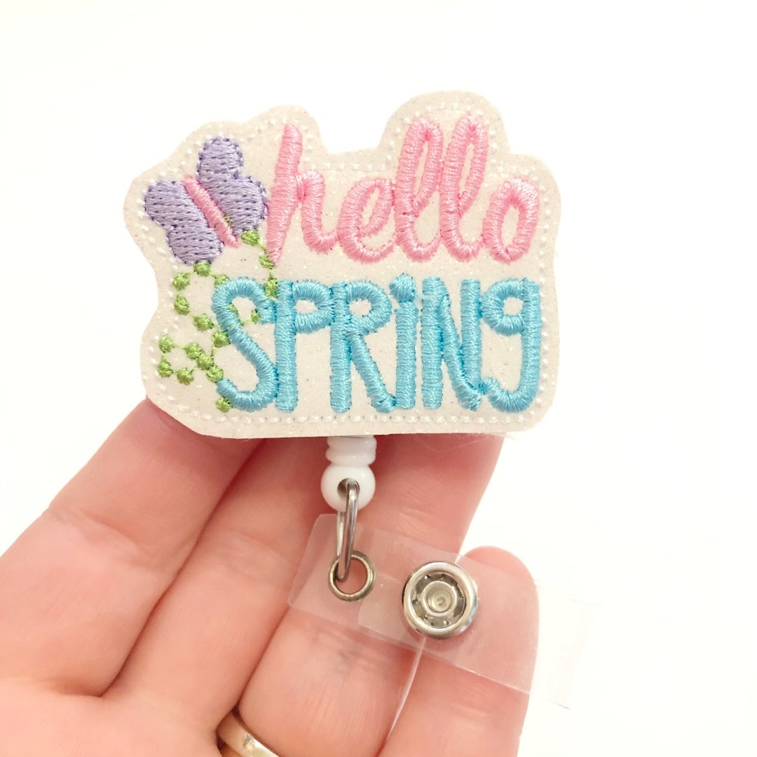 Hello Spring Badge Reel, Spring Badge Reels, Retractable Badge, ID ...