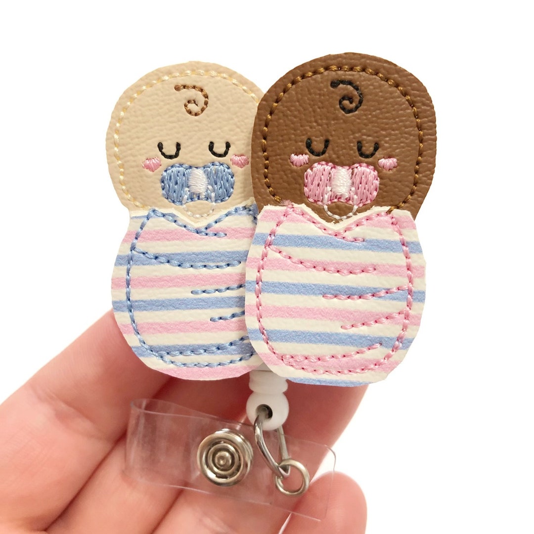 Newborn Burrito Baby Badge Reel, RN Badge Reel, Labor & Delivery Badge ...