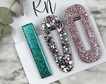 Pink Glitter Clips - Etsy