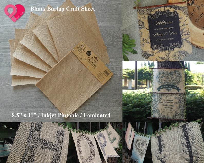Laminated Burlap Printable Sheets Natural Jute Canvas Inkjet - Etsy