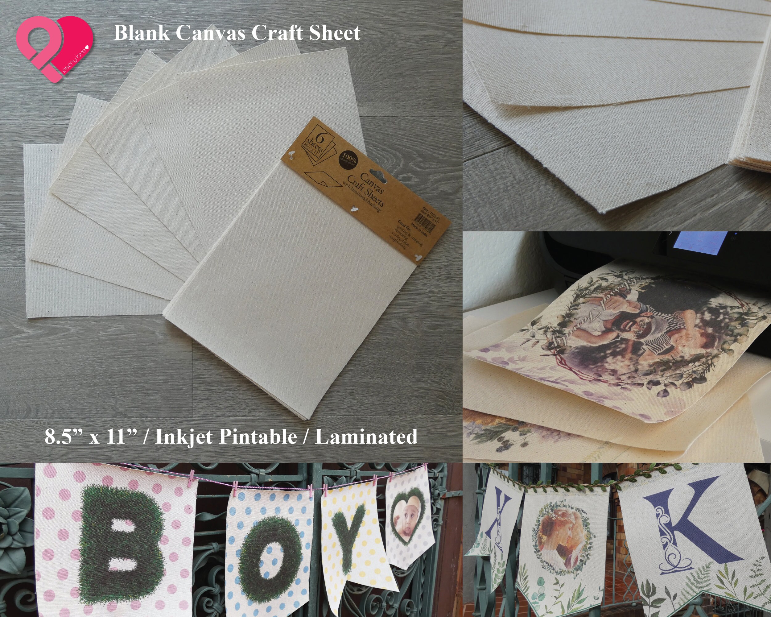 Laminated Burlap Printable Sheets, Natural Jute Canvas Inkjet Printable ...