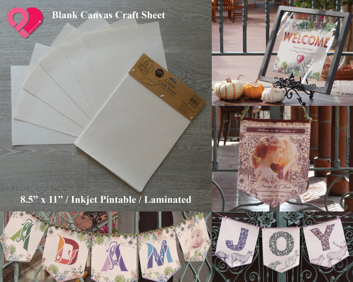 Laminated Burlap Printable Sheets, Natural Jute Canvas Inkjet Printable ...