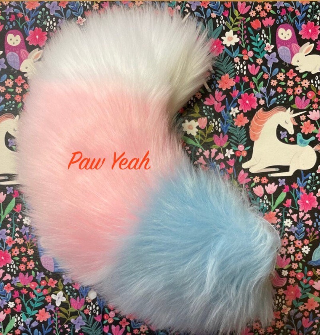 Trans Flag Inspired Tail for Fursuit Partial Handmade Luxury - Etsy