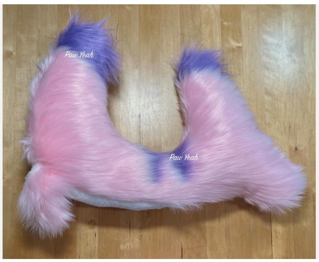 Fursuit Shark Tail Pastel Pink Lavender White Handmade Furry Fish ...