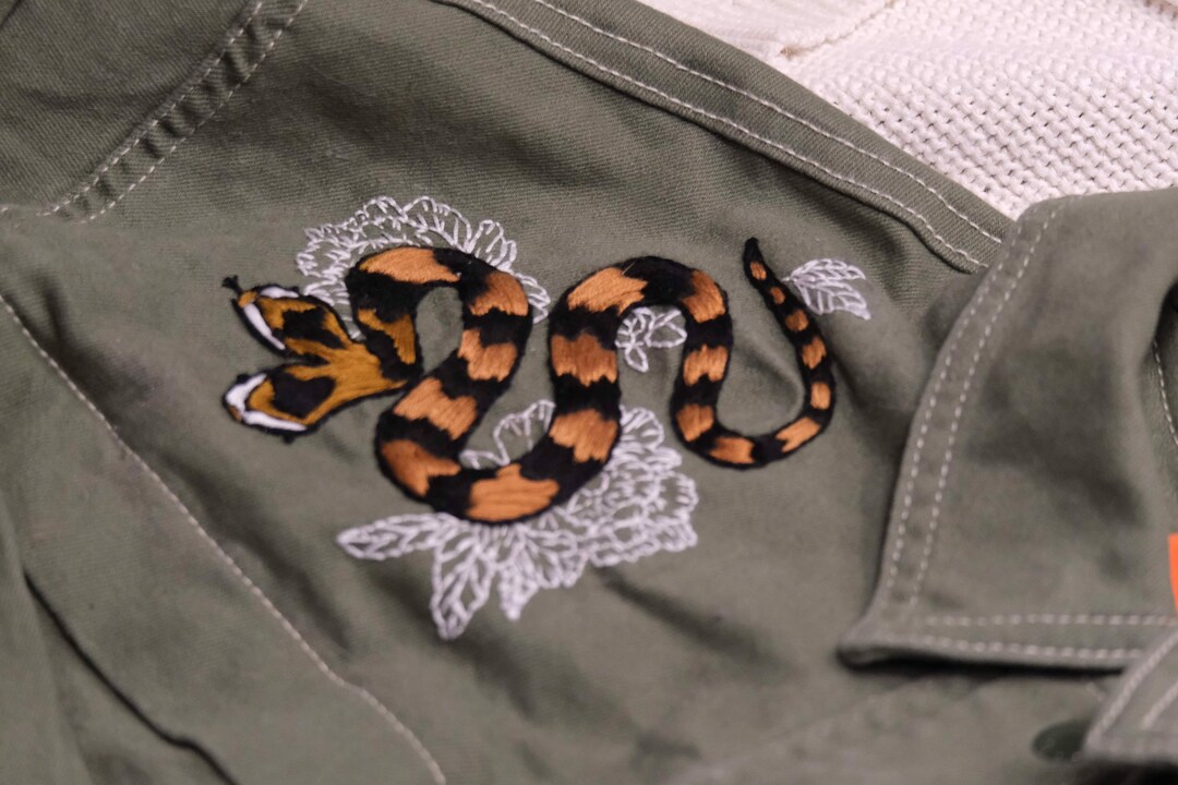 CORN SNAKE Embroidered Jacket - Etsy