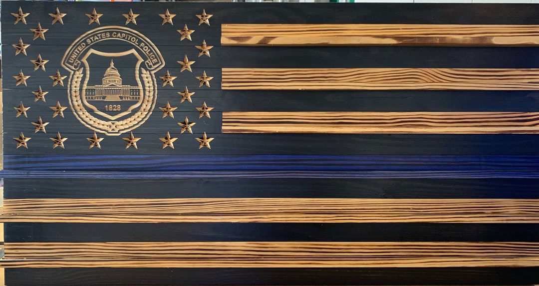 Capitol Police Challenge Coin Display Rack Holder - Rustic American ...