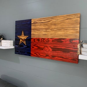 Rustic State Flag of Texas Wall Art - Hand Made - Burned Wood - Etsy