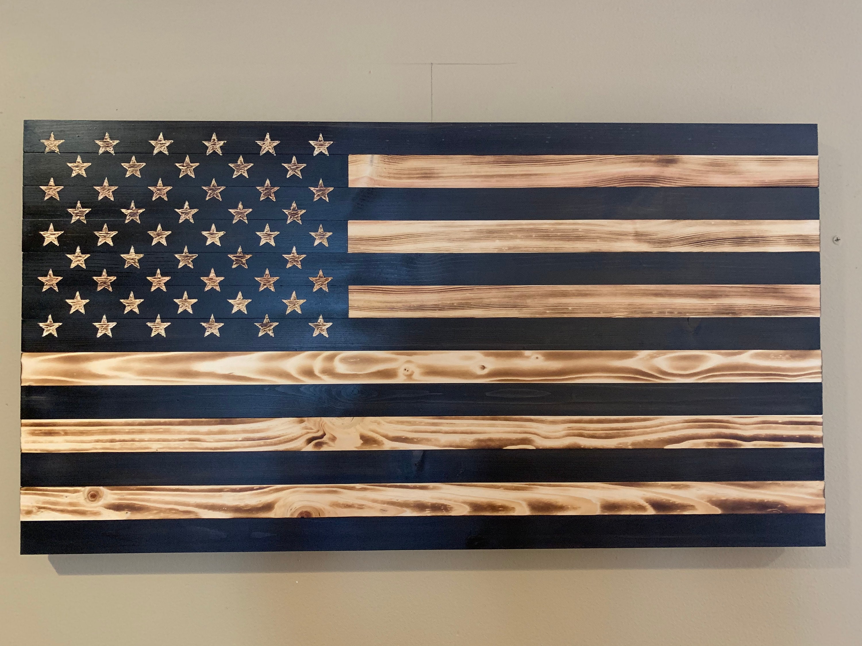 Pledge of Allegiance American Flag Rustic Wooden Wall Art - Wood Flag ...