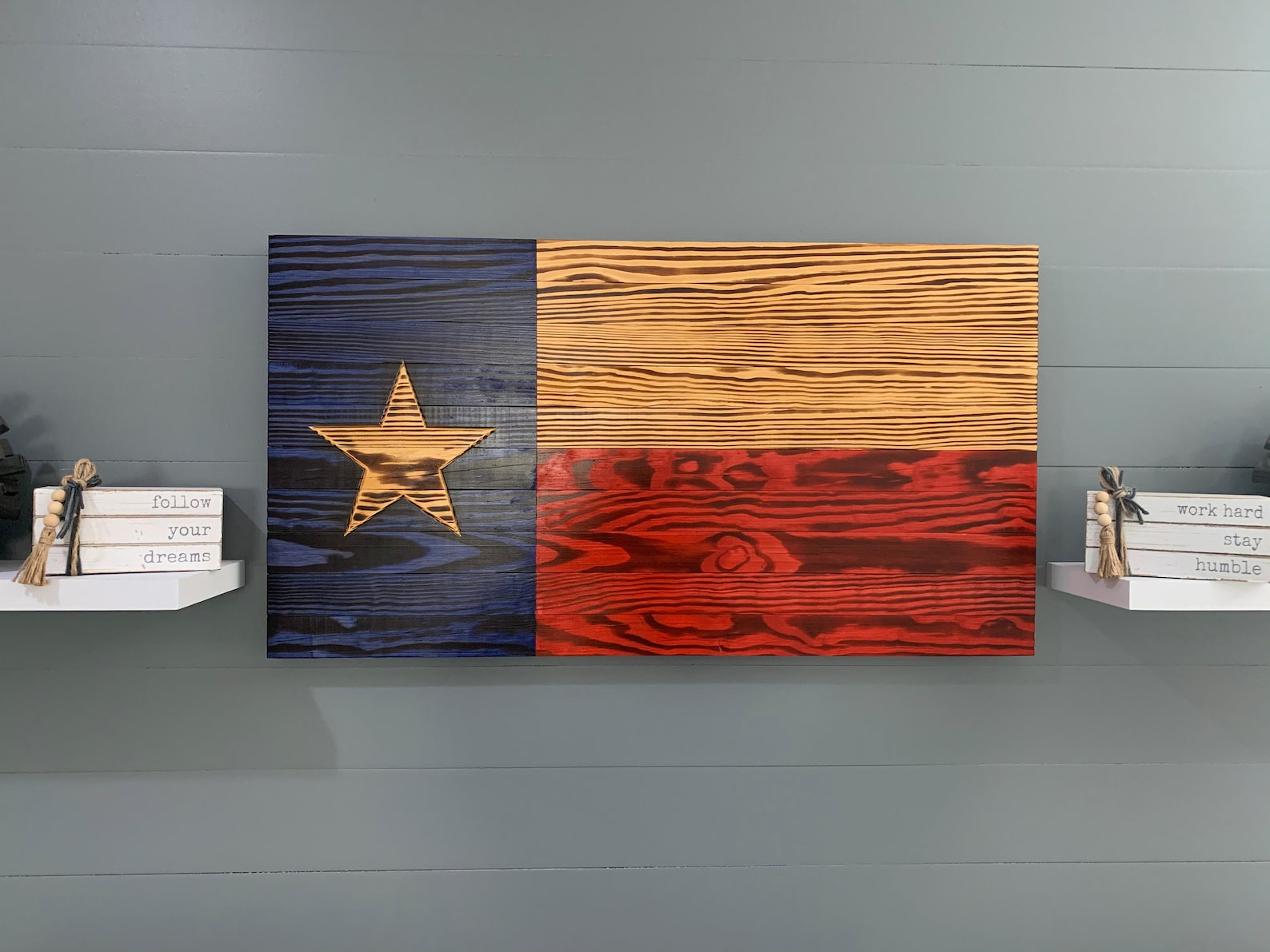 Rustic State Flag of Texas Wall Art - Hand Made - Burned Wood - Etsy