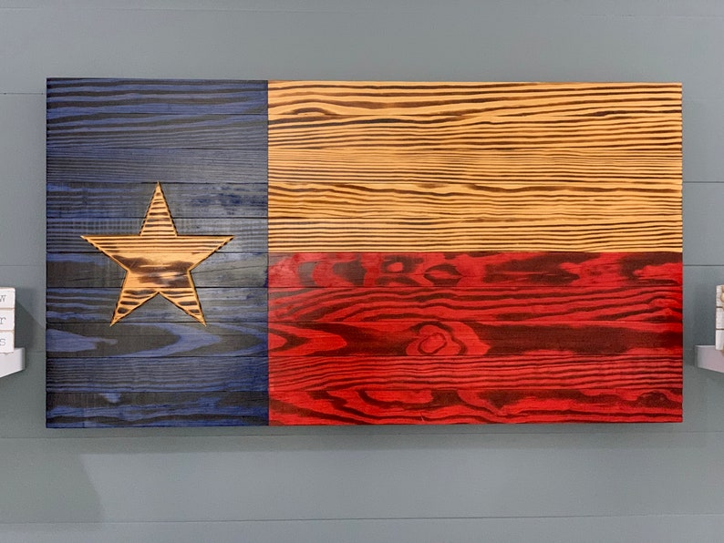 Rustic State Flag of Texas Wall Art - Hand Made - Burned Wood - Etsy