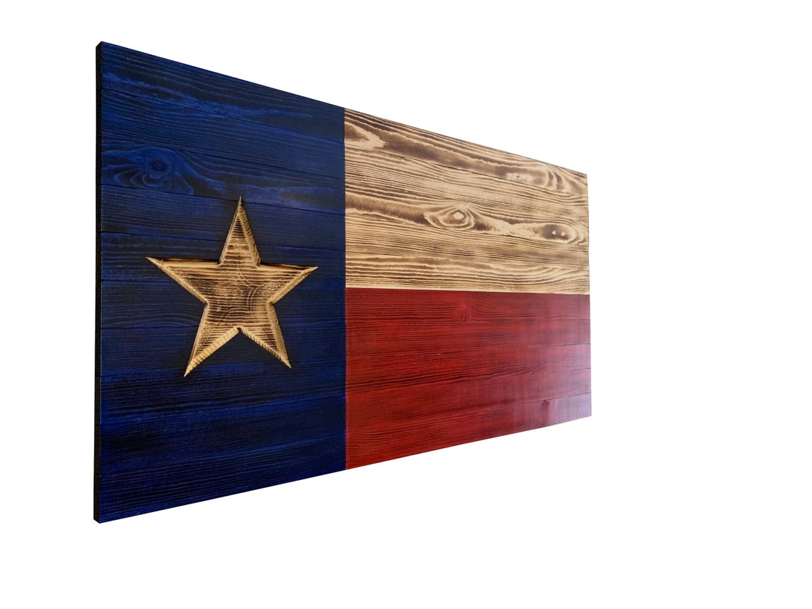 Rustic State Flag of Texas Wall Art Hand Made Burned Wood | Etsy